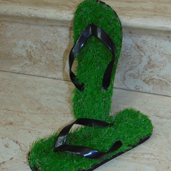 unbranded | Shoes | Astro Turf Artificial Grass Foot Flip Flop Black ...